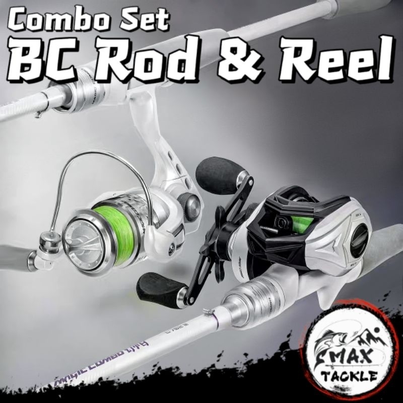 Combo Set Pancing White Knight Mesin BC Reel dengan Joran BaitCasting ...