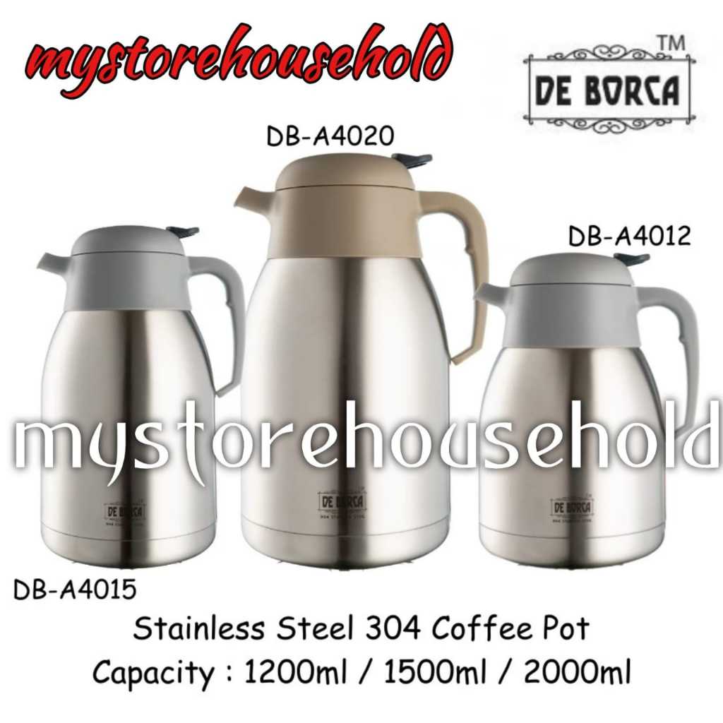 DEBORCA 1.2L / 1.5L / 2.0L 304 Stainless Steel Vacuum Coffee Pot [100% Original] | Shopee Malaysia