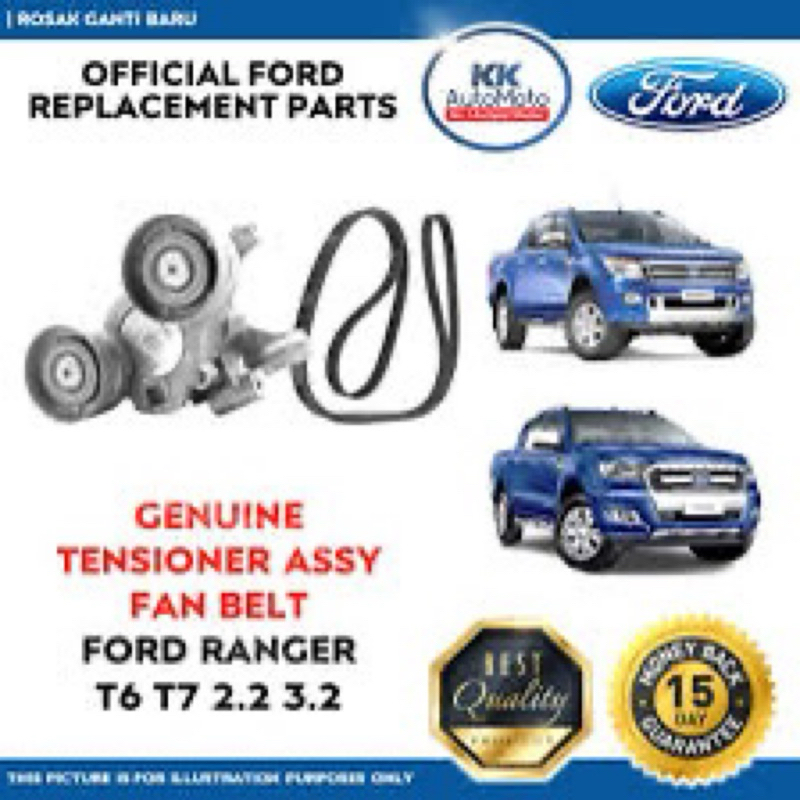 100% ORIGINAL FORD RANGER FAN BELT, BELT TENSIONER & IDLER PULLEY ...