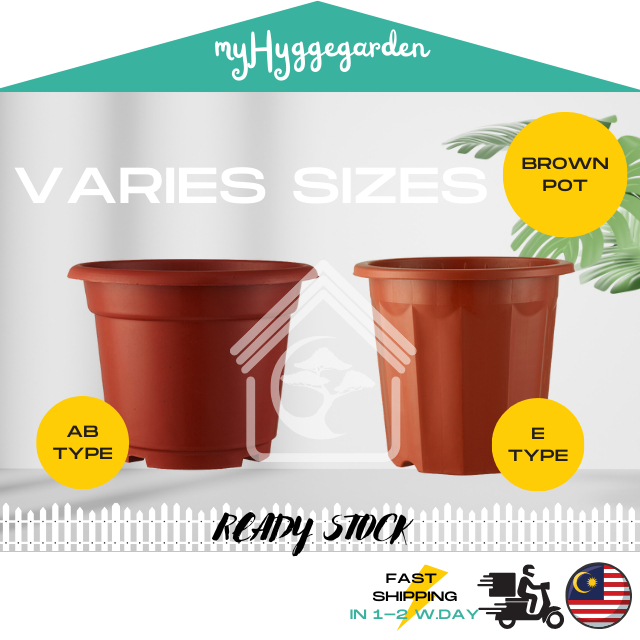 [18-40cm] Standard Round Brown Plant Nursery Plastic Flower Pot | Pasu ...