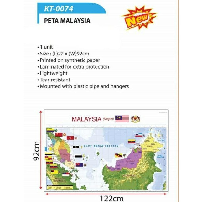 PETA MALAYSIA WORLD MAP KT-0074 | Shopee Malaysia
