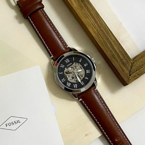 [Ready Stock] Fossil ME 3099 Grant Chronograph Luggage Leather Men ...