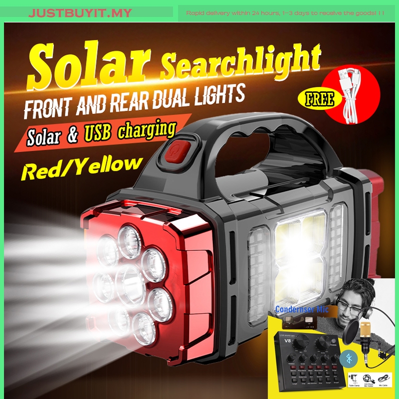 {cod} COB Solar Emergency Flashlight USB Rechargeable Camping Outdoor ...