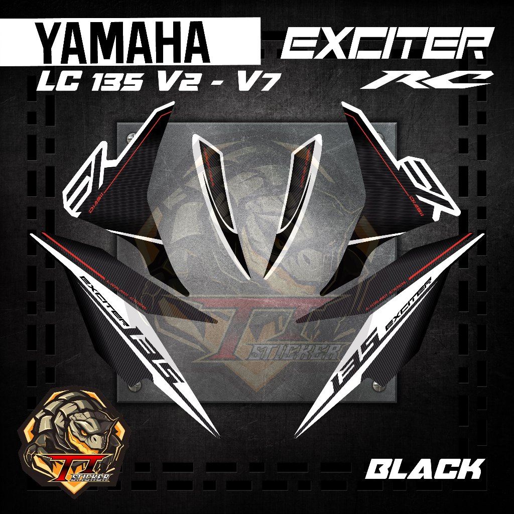 STICKER STRIPE MOTOR YAMAHA LC135 V2/V3/V4/V5/V6/V7 EXCITER RC135 BODY ...