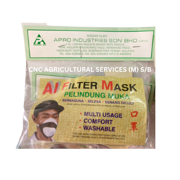 A1 Filter Mask Respirator Chemical Spraying Pelindung Muka Racun (Made ...