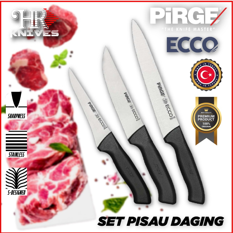 PiRGE Ecco Set Pisau Lapah / Daging - Pisau Boning - Pisau Slicing ...