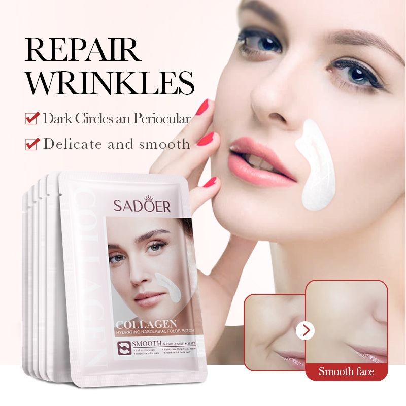 5 Pairs SADOER Nasolabial Folds Patch Anti-Wrinkle Stickers Wrinkle ...