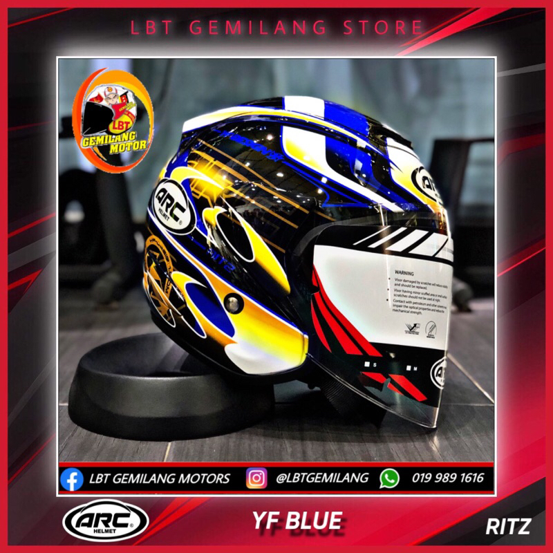 ARC Helmets RITZ [YF DESIGN BLUE] | Shopee Malaysia