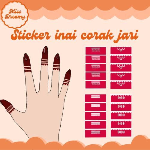 MURAH STICKER INAI CELUP JARI INAI VIRAL HENNA STIKER INAI JARI STICKER ...