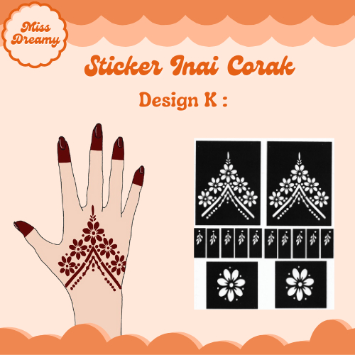 Sticker inai corak menarik pengantin stiker inai tangan sticker inai ...