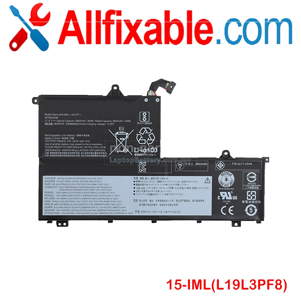 Lenovo ThinkBook 14-IML 14-IIL 15-IML 15-IIL L19L3PF8 Series 3 Cells ...