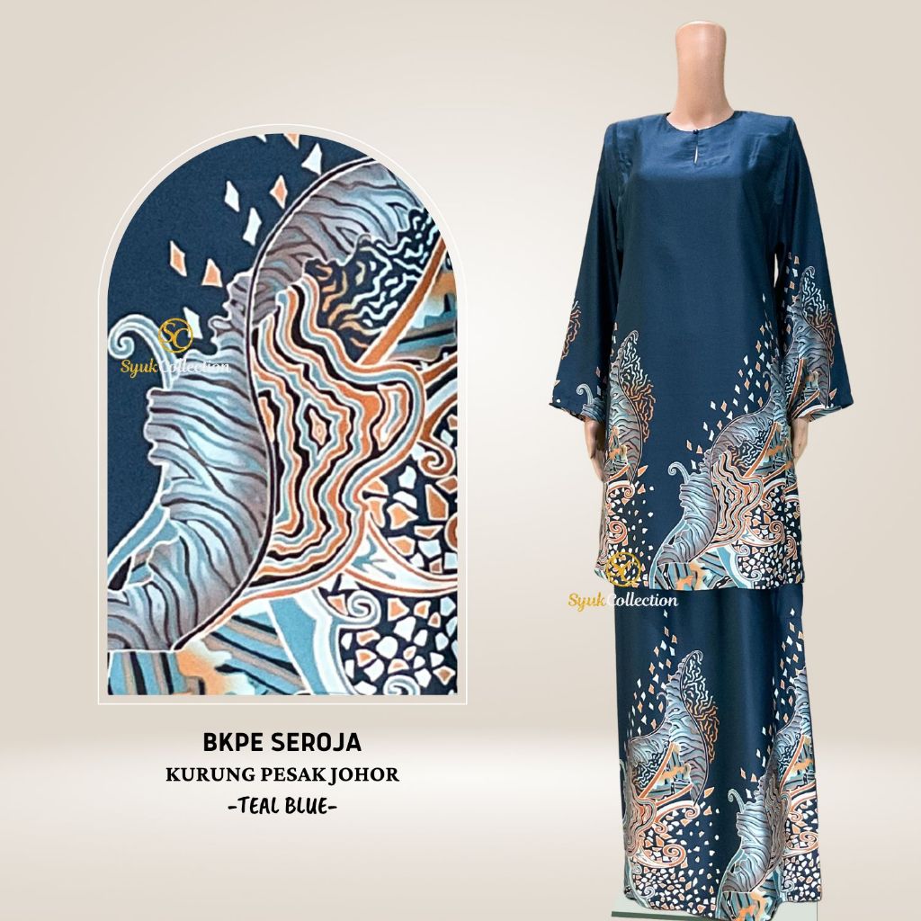 Baju Kurung Batik Exclusive Pesak Johor Kain Susun Tepi Batik Malaysia ...
