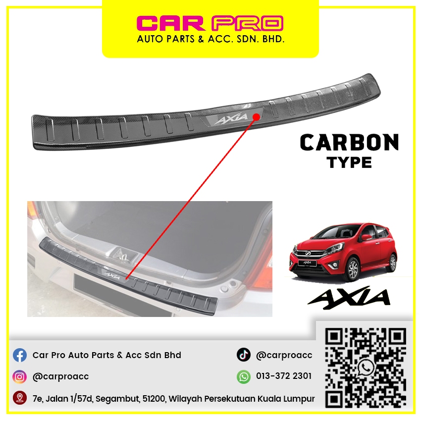 Perodua Axia 2014 - 2022 Rear Bumper Pad Carbon Type | Shopee Malaysia