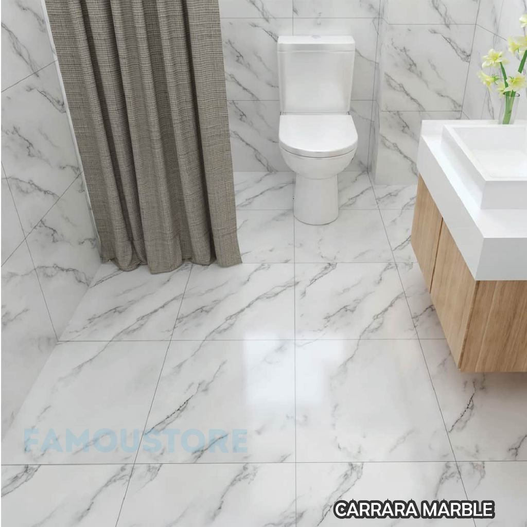 Marble Tiles Self Adhesive PVC Floor Sticker Lantai Vinyl Flooring ...