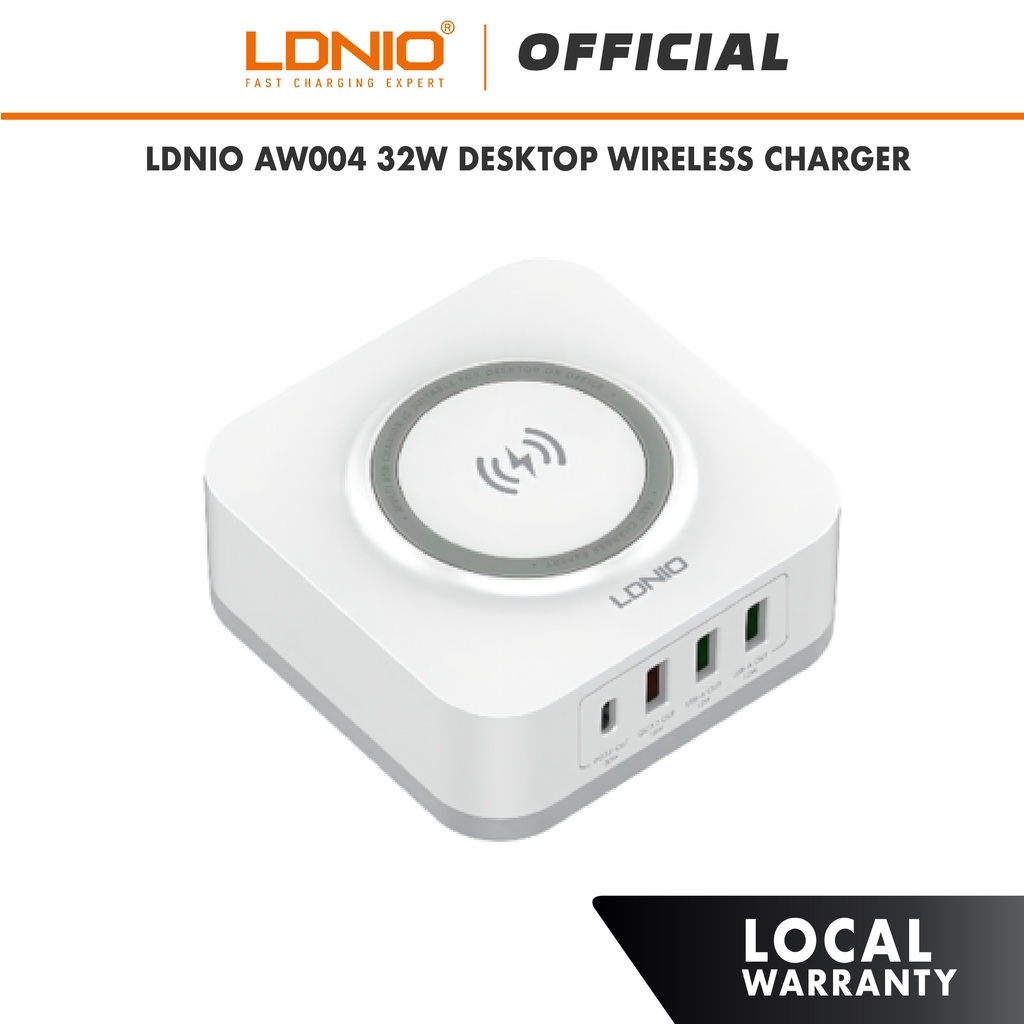 LDNIO AW004 32W Desktop Wireless Charger with 4 USB Port QC3.0+PD 30W ...