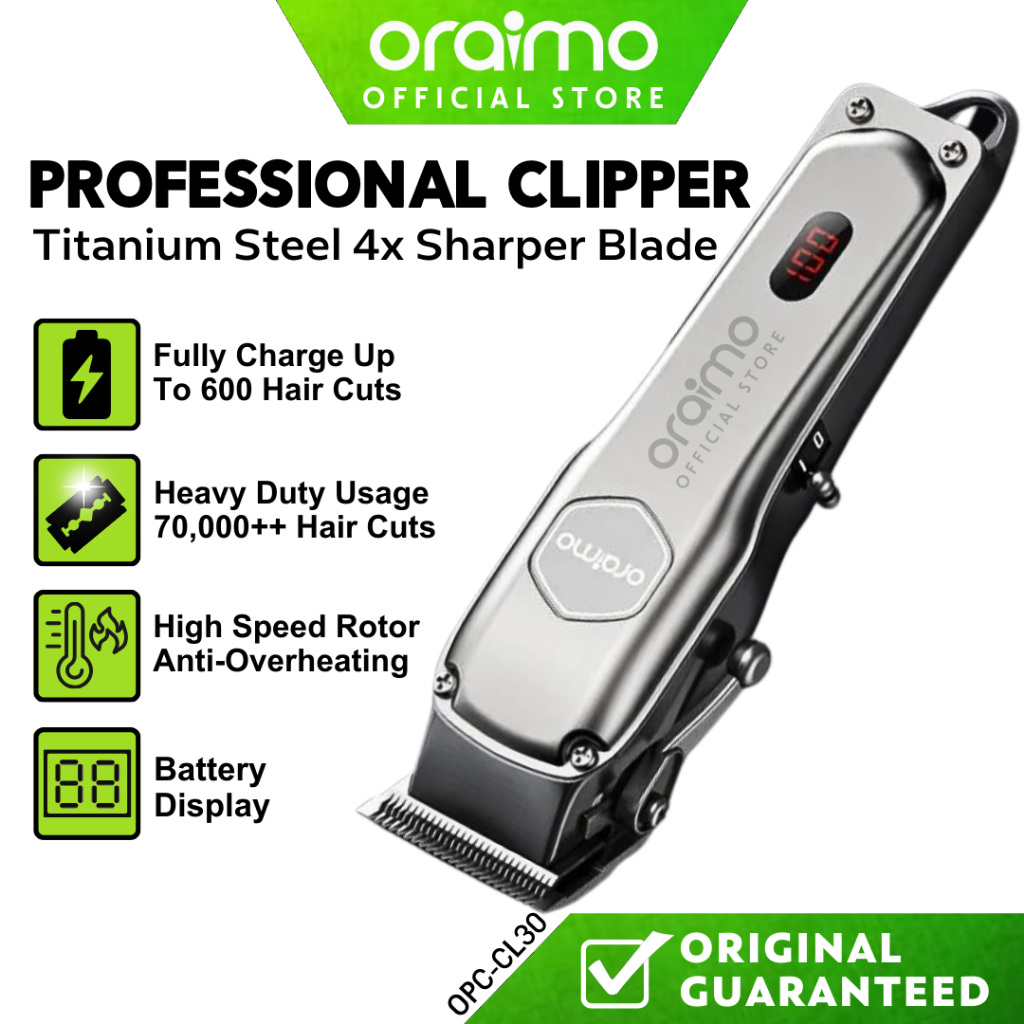 ORAIMO Pro Barber Taper Electric Trimmer Cordless Cutter Hair Clipper ...