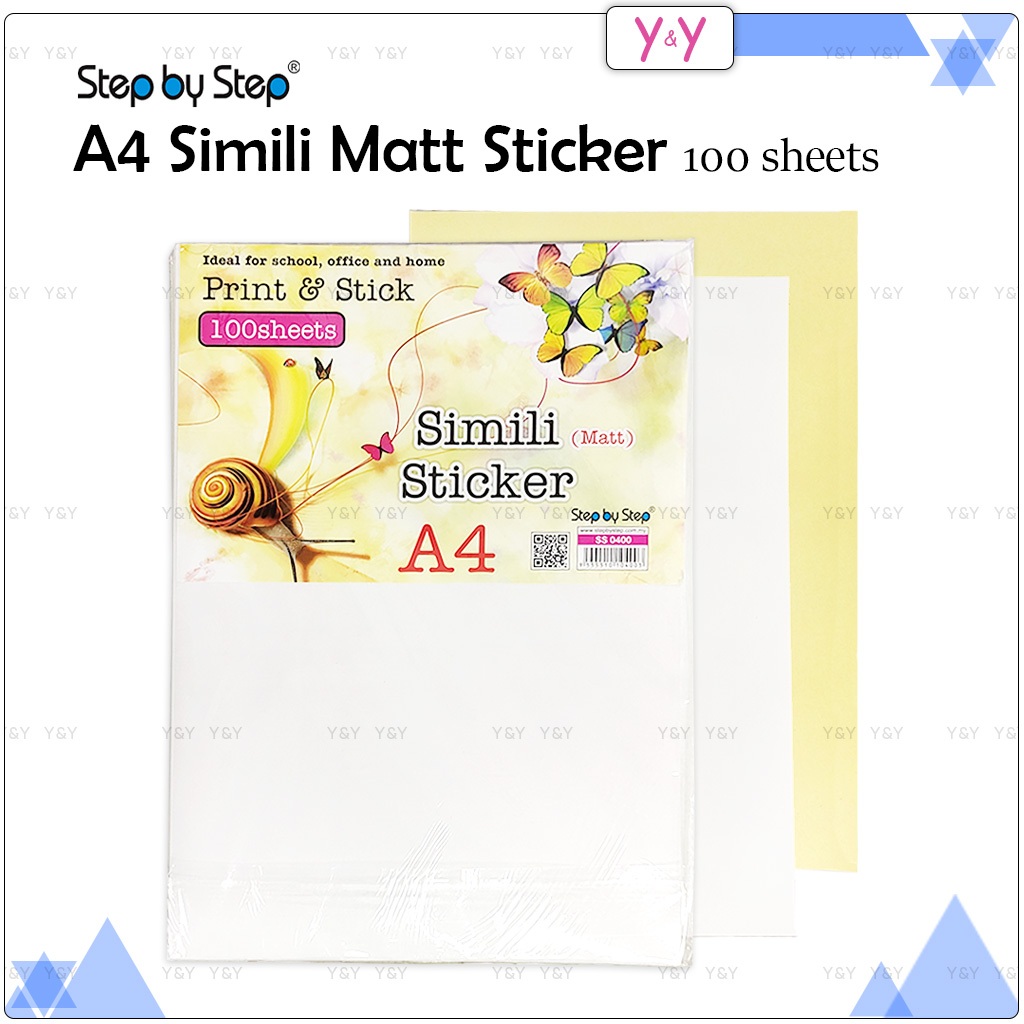 Step by Step A4 Simili Matt Sticker 100s / White Sticker Paper / Self ...