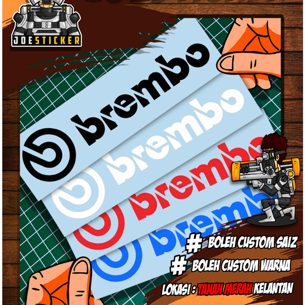 STICKER BREMBO PELBAGAI SAIZ. SESUAI UNTUK DITAMPAL PADA CALIPER BREAK ...