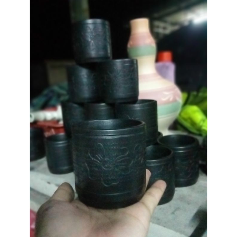 Cawan hitam Mini (tinggi 3inci±) | Shopee Malaysia
