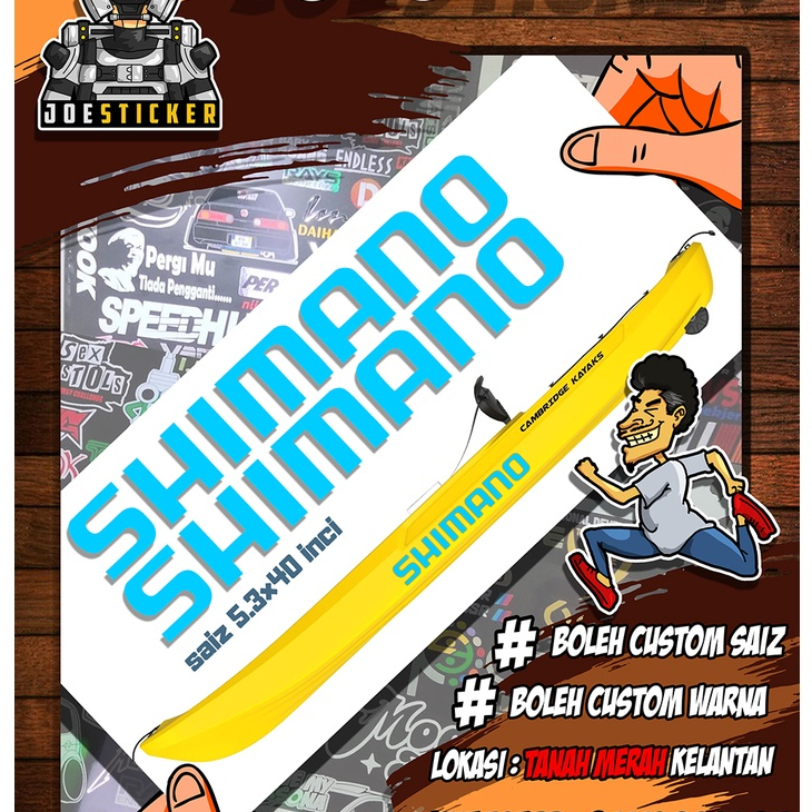 sticker shimano untuk kayak saiz 5.3x40 inci (harga untuk sepasang kiri ...