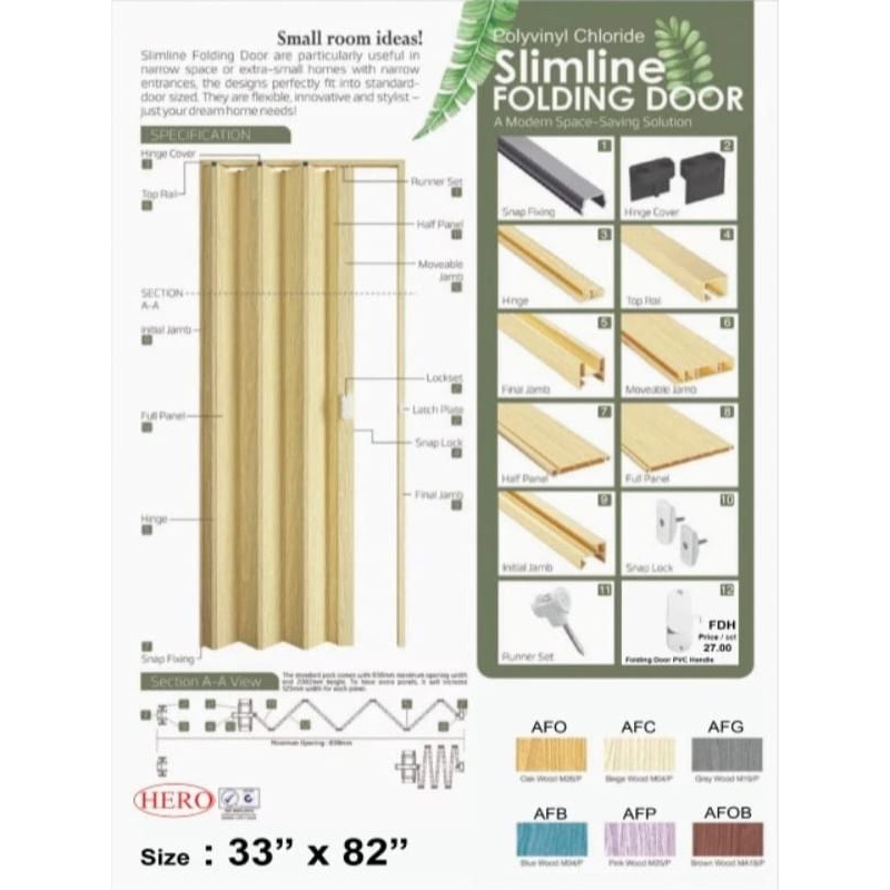 11.11 LS GEMILANG MALAYSIA TOILET DOOR PVC Folding pintu jamban Room ...