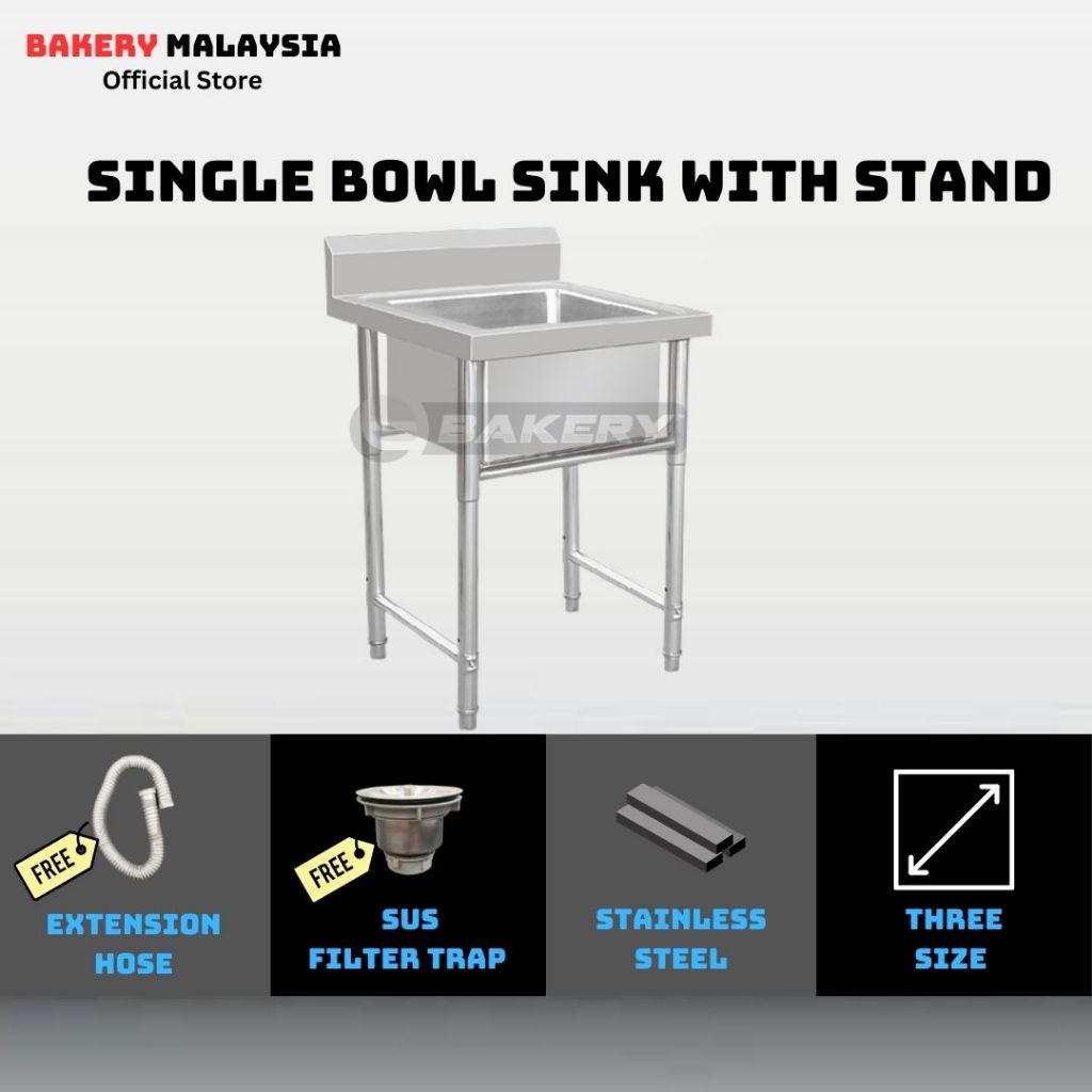 SINGLE BOWL BASIN STAINLESS STEEL COMMERCIAL SINKI / KITCHEN SINK ...