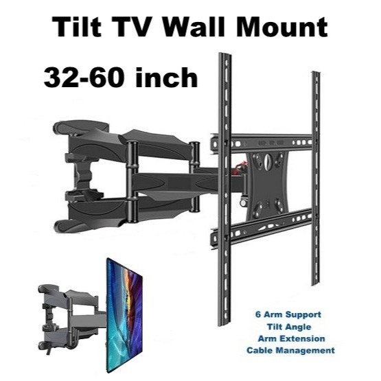 CP502 32 to 80 Inch Extendable Full Motion Adjustable Double Arm Tilt ...