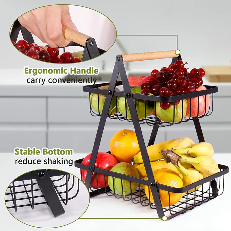 2 Tier Onion Rack Fruit Basket Rak Bawang Bertingkat Vegetable Storage ...