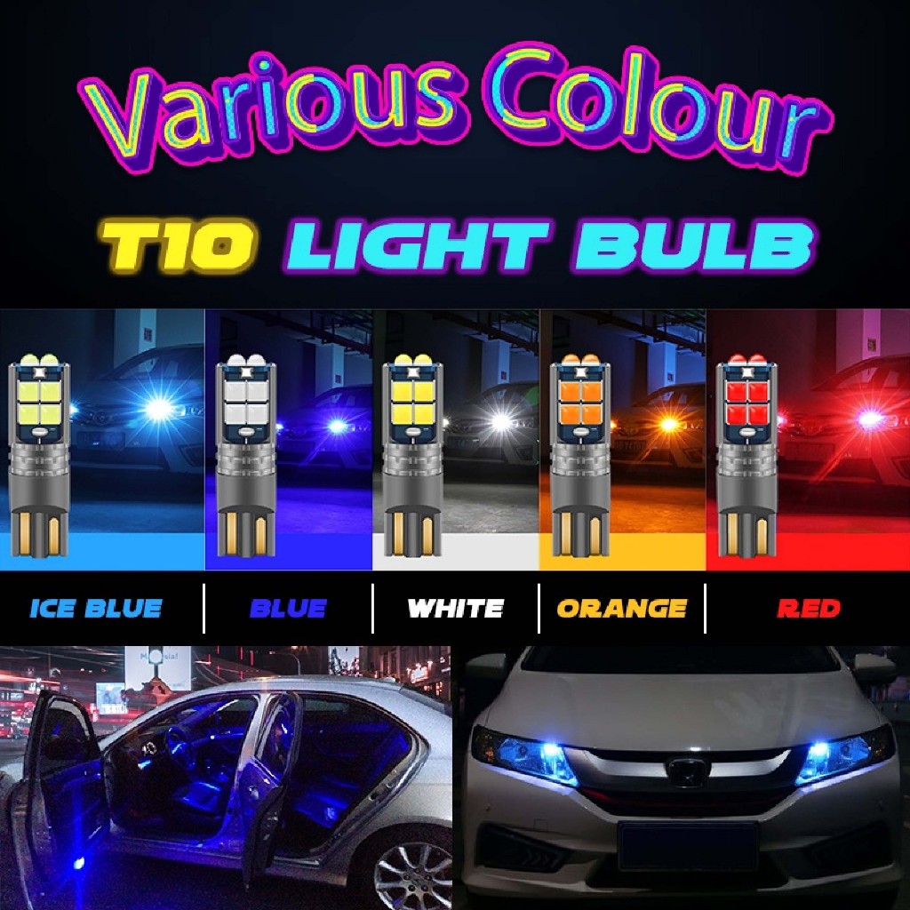 1PC T10/W5W 10LED Bulb Small Headlight Car Boot License Plate Fender ...