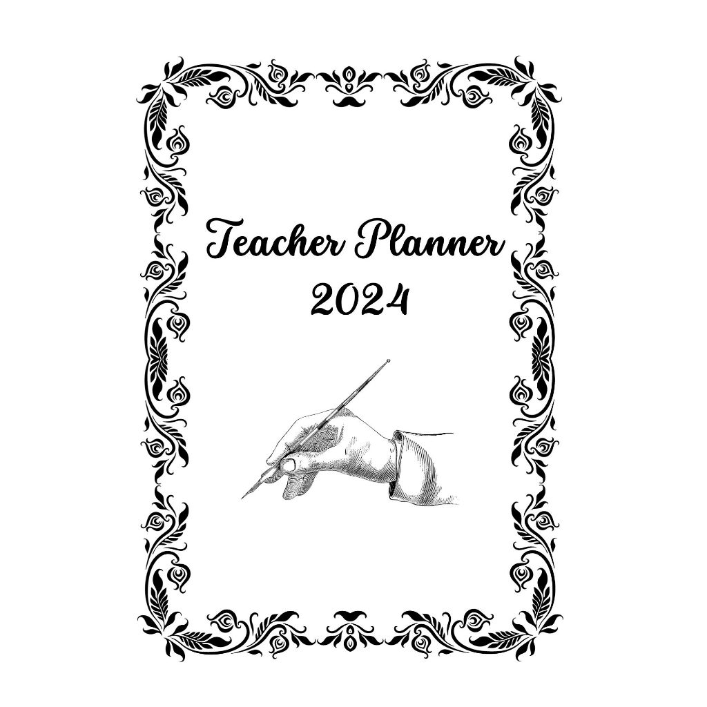 2024 Teacher Planner, Minimalist Teacher Planner, Black and White ...