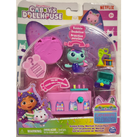 GABBY'S DOLLHOUSE BOBBLE KITTY 'MERCAT' POTION PACK SPIN MASTER ...