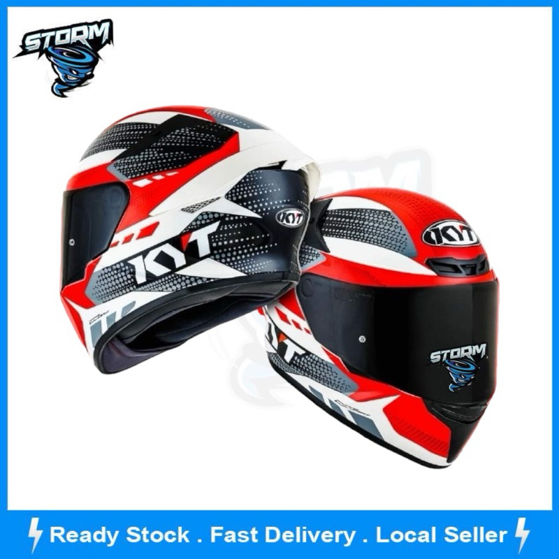 KYT TT COURSE GEAR BLACK/RED FULL FACE HELMET | Shopee Malaysia
