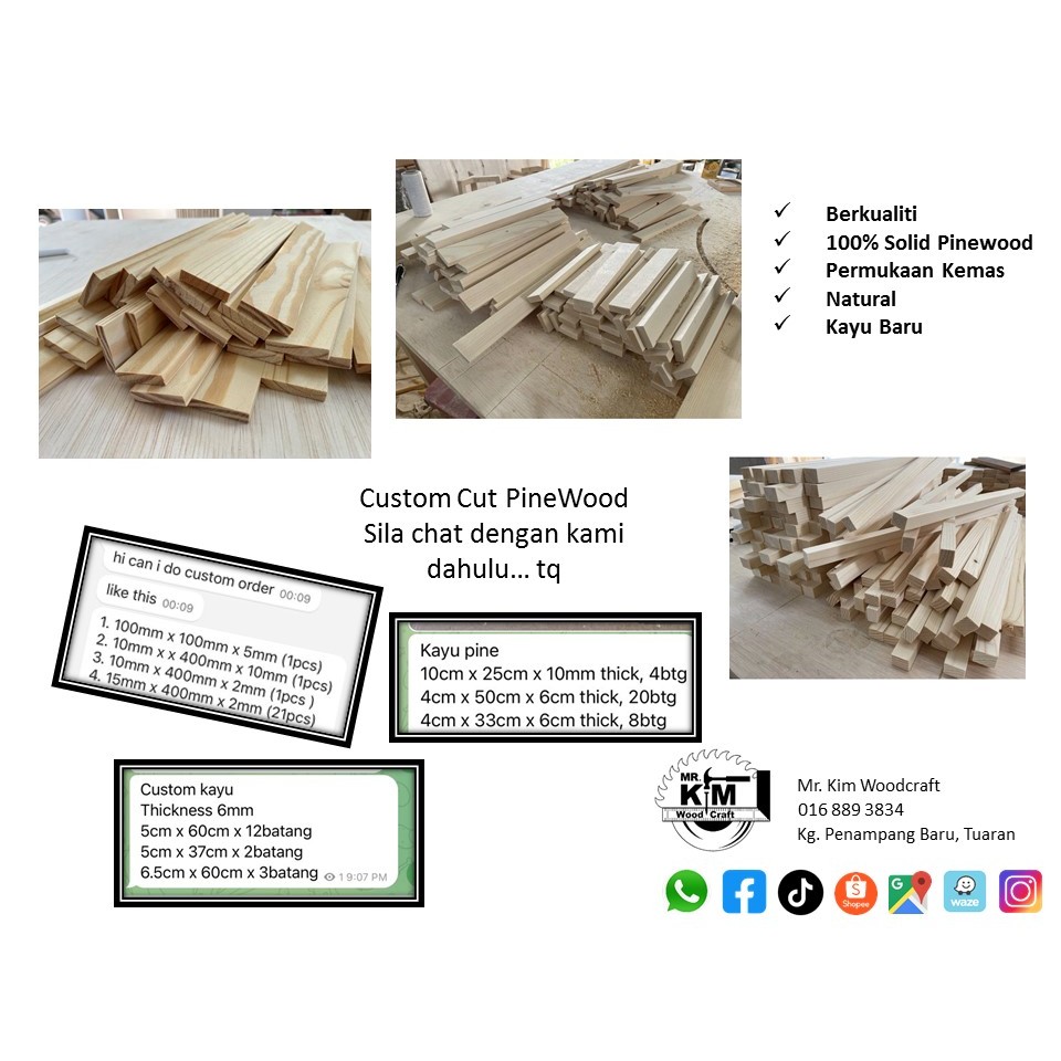 Mix Custom Cut Pinewood / custom stick pinewood / Custom MDF | Shopee ...