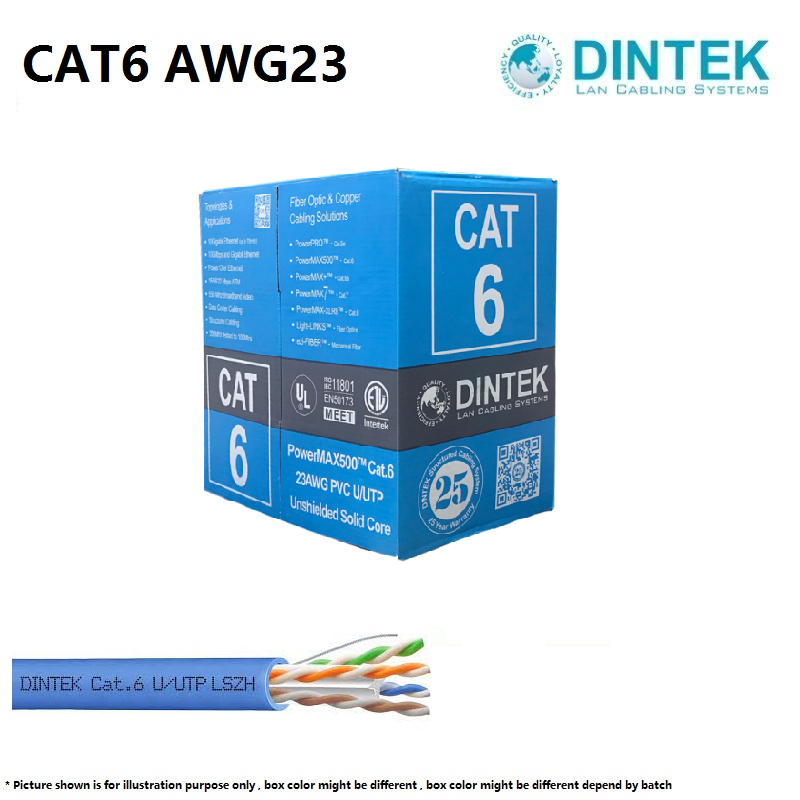 ( 10m-50m ) Dintek Cat6 AWG23 Lan Cable - Dintek 4P UTP Solid Cable ...