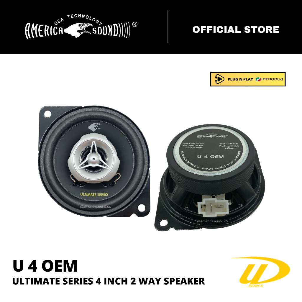 America Sound Ultimate Series 4 Inch 2 Way Plug n Play Perodua Speaker ...