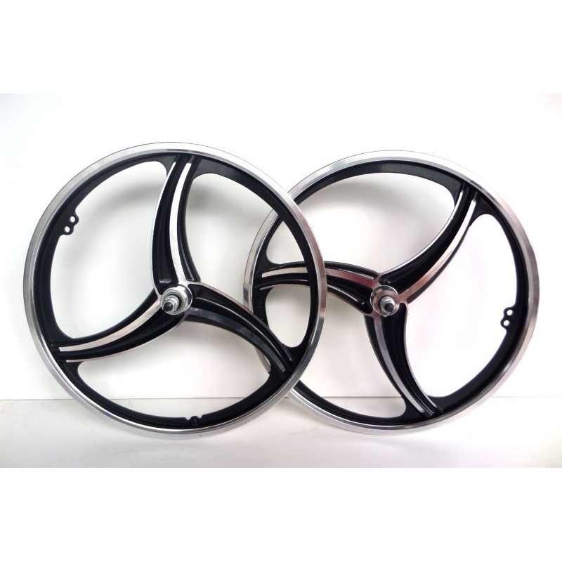 20 alloy Sport Rim untuk basikal lajak Black ( Hitam) Depan dan ...