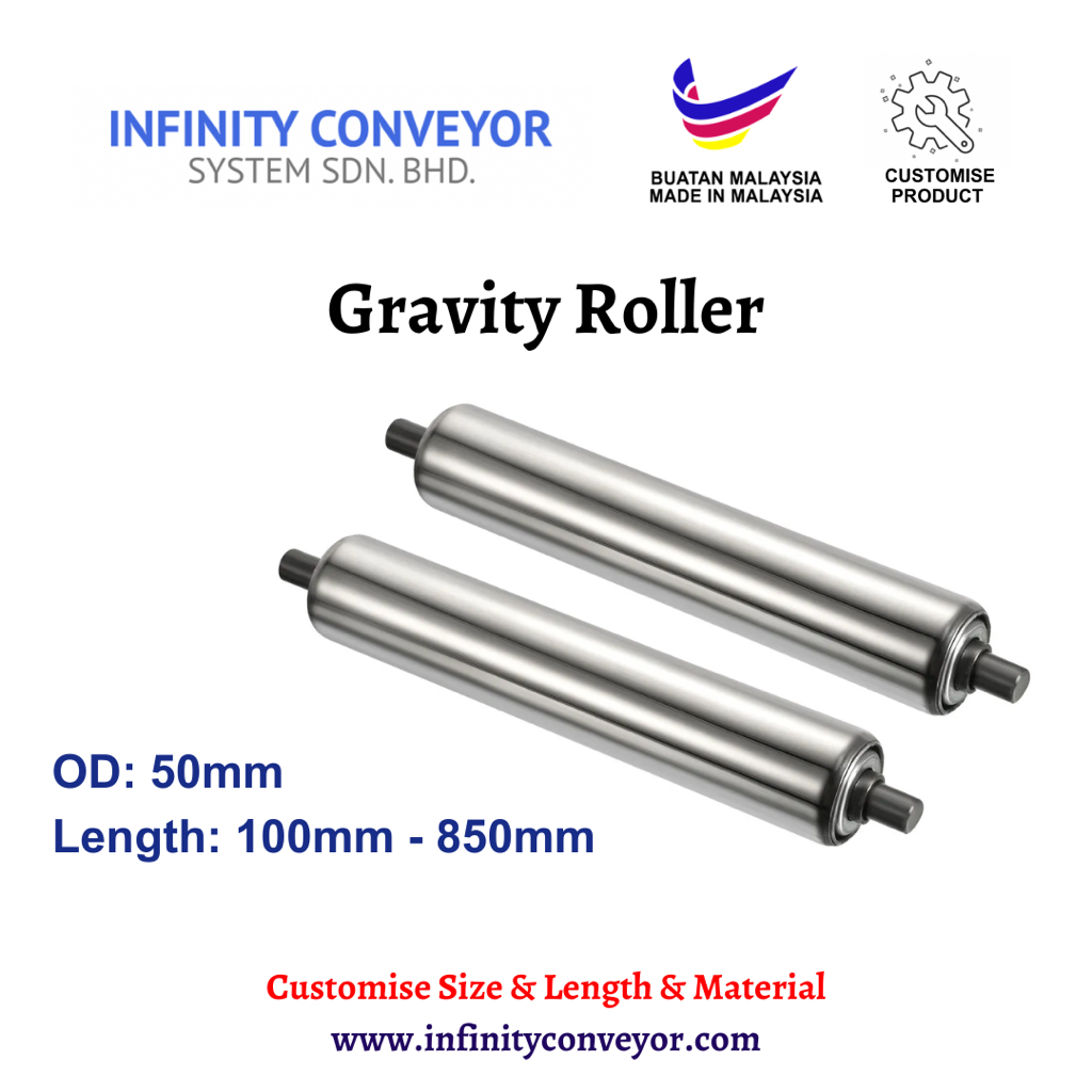 OD 50mm Infinity Gravity Roller Galvanised Steel Pipe Conveyer Roller ...