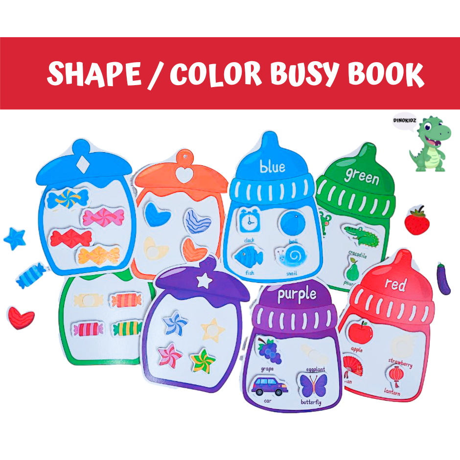 [B2 READY STOCK] – Shape/ Color Busy Book – matching sorting bentuk ...