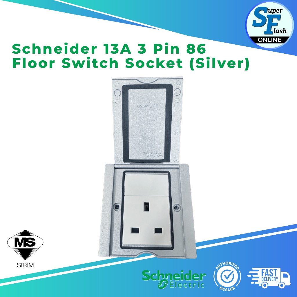 Schneider 13A 3 Pin Floor Switch Socket (Silver) | Shopee Malaysia Schneider 13A 3 Pin Floor Switch Socket (Silver) | Shopee Malaysia