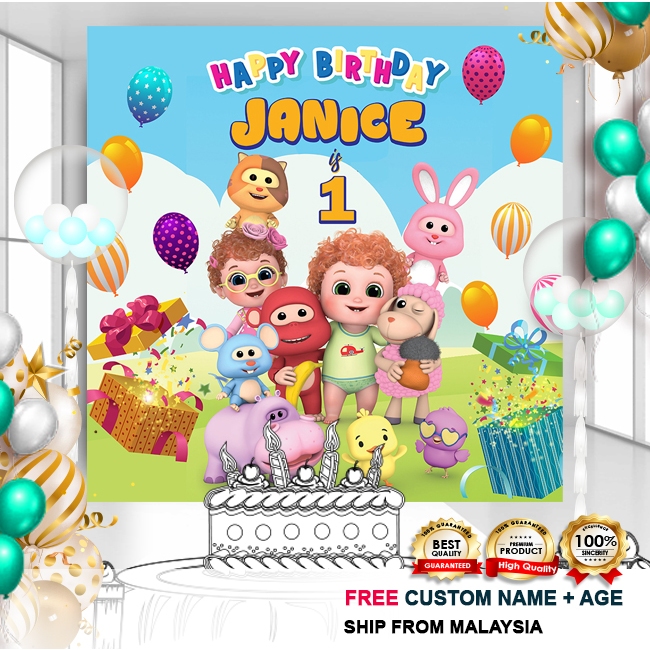 Birthday Banner / Birthday Backdrop / Hari Jadi - Blue Fish Jugnu Kids ...