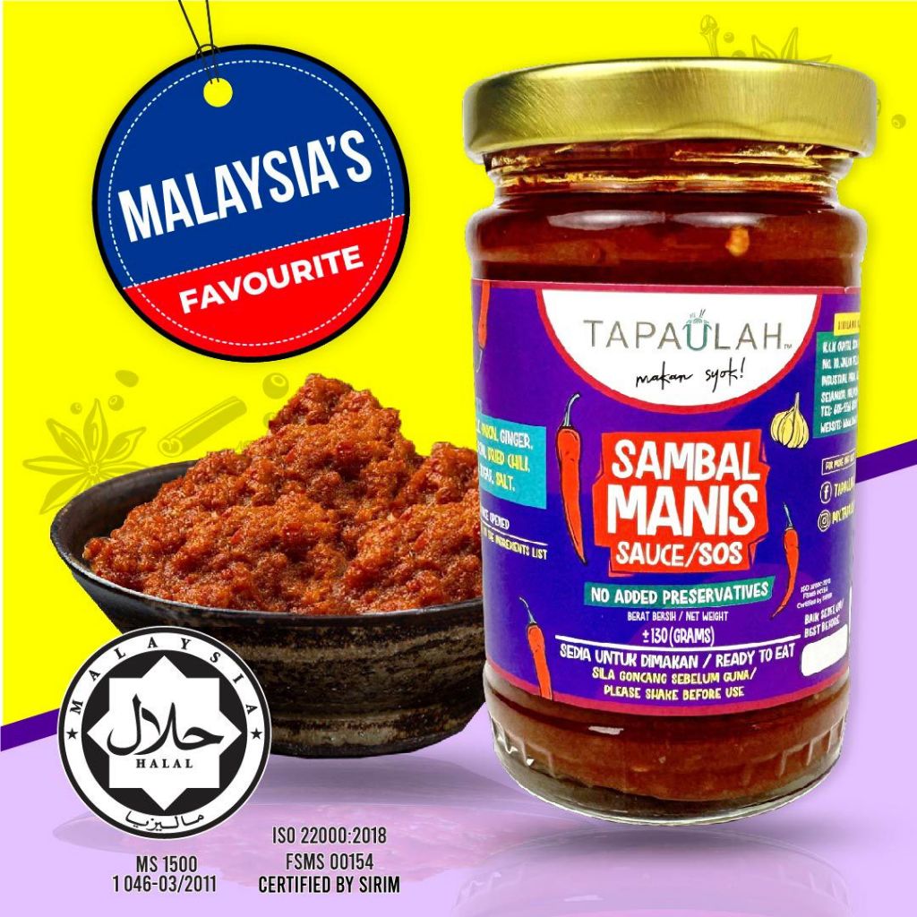 Sambal Manis Ready To Eat | 130g 380g | Halal | Tiada Bahan Pengawet | No Preservatives | Pes ...