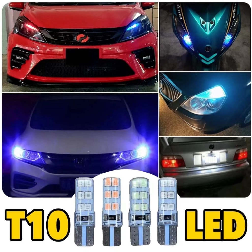 LED T10 Light Bulb Car Motorcycle Headlight Signal Brake Reverse Lampu ...