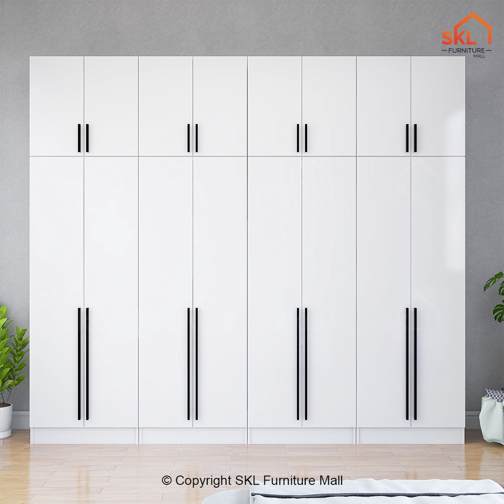 COCO SET 8X8FT WARDROBE WITH SHELF / almari baju /kabinet baju / almari ...