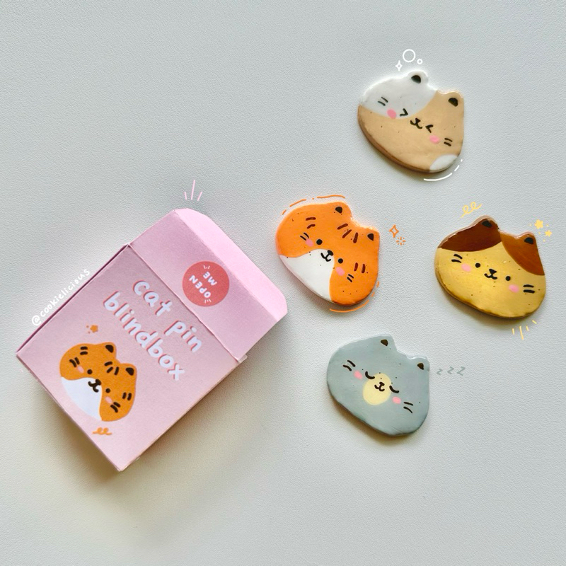 Cat Pin Blindbox | Handmade Clay Pins | Shopee Malaysia