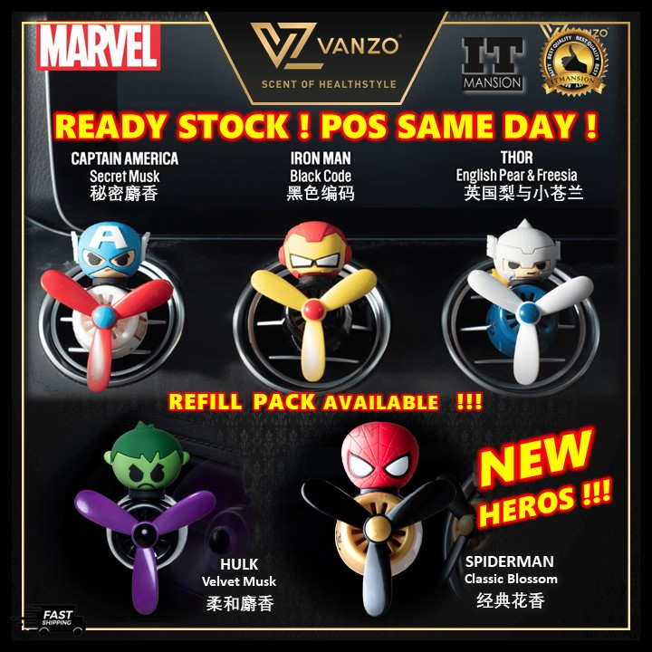 100% Original 原装正品 VANZO MARVEL Car Refresher Pewangi Kereta Vanzo ...