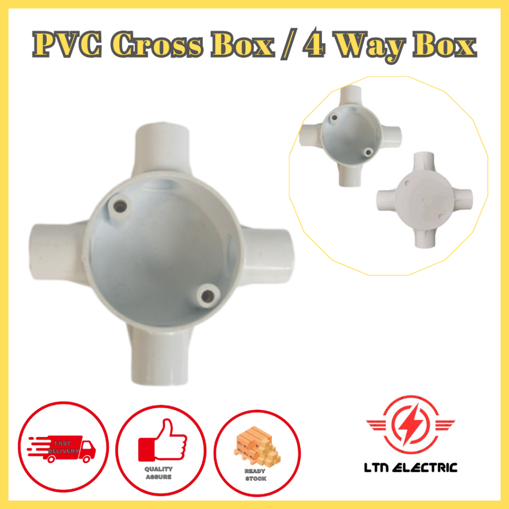 100PCS/50PCS/30PCS PVC Conduit Pipe 4WAY BOX Jointer/ CROSS BOX 20mm ...