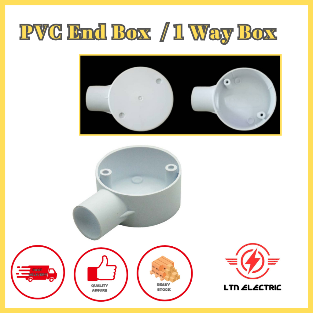 100PCS/50PCS PVC 1WAY BOX/ END BOX 20mm & 25mm PVC阻燃线管圆接线盒 20mm/25mm ...