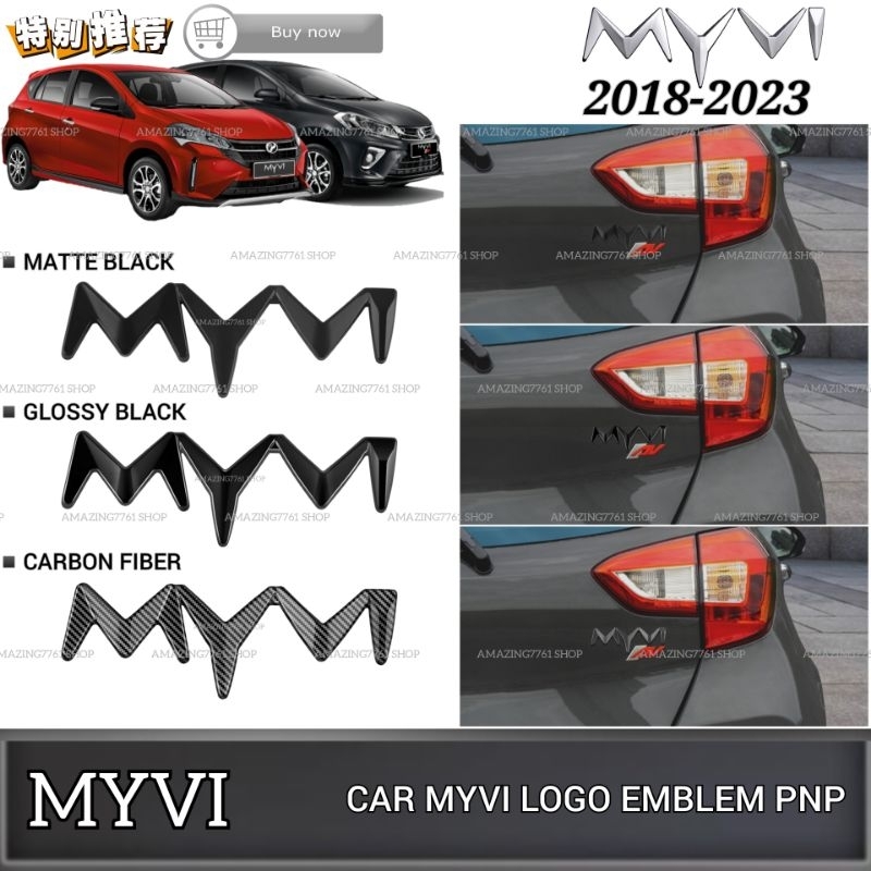 AMAZING PERODUA MYVI GEN3 FL 2018-2024 CAR REAR MYVI LOGO EMBLEM FRAME ...