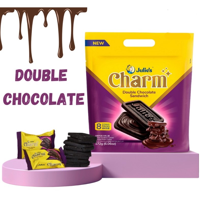 Julie's Charm Double Chocolate Sandwich/Tiramisu Sandwich 172g(8Packs ...