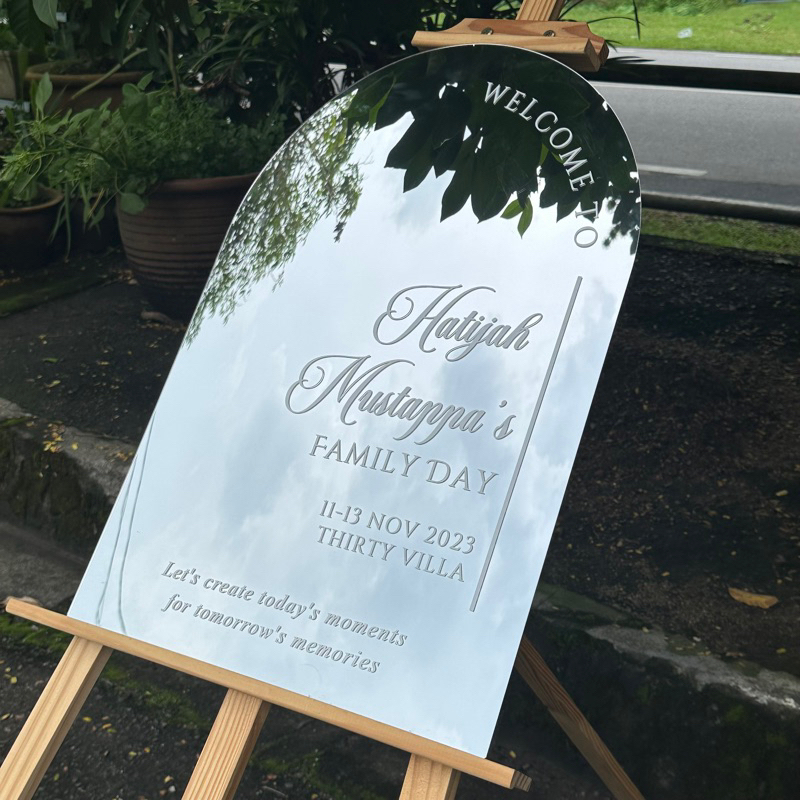 Acrylic Mirror Chrome Wedding Welcome Board Signage | Shopee Malaysia